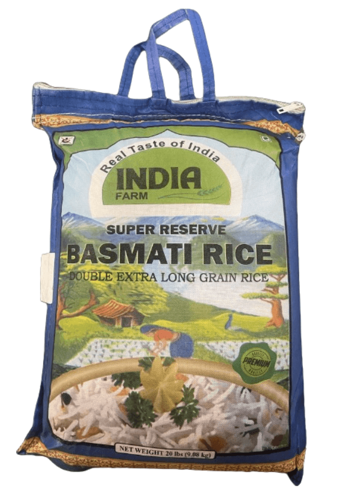 India Farm Double Extra Long Grain Basmati Rice - 20 Lb